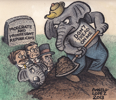 2 Cartoons on Republicans and the Government Shutdown | ANGELO LOPEZ BLOG